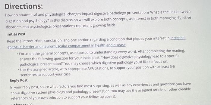 Directions: How do anatomical and physiological | Chegg.com