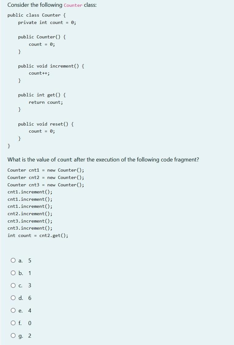 Solved All instances of a class share the same class | Chegg.com