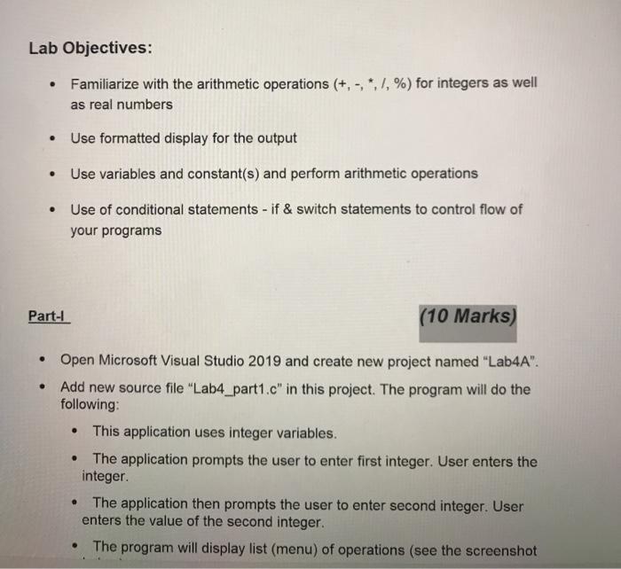 Solved Lab Objectives: • Familiarize with the arithmetic | Chegg.com