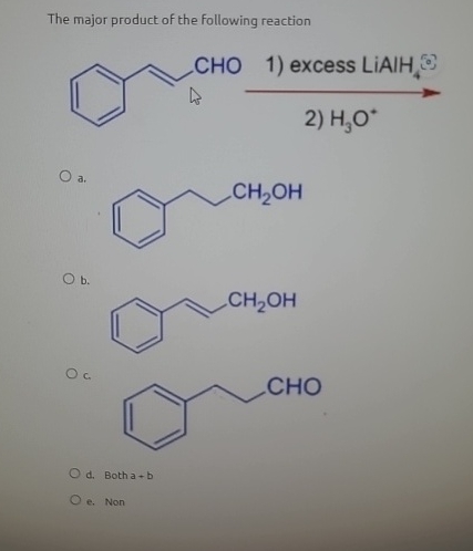 Solved The major product of the following reactiona.b.c.d. | Chegg.com