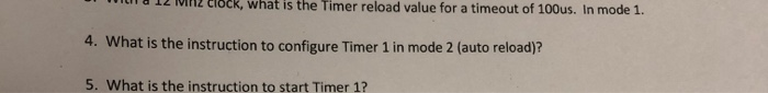 Solved w 1ZTVIIZ CIOCK, what is the Timer reload value for a | Chegg.com