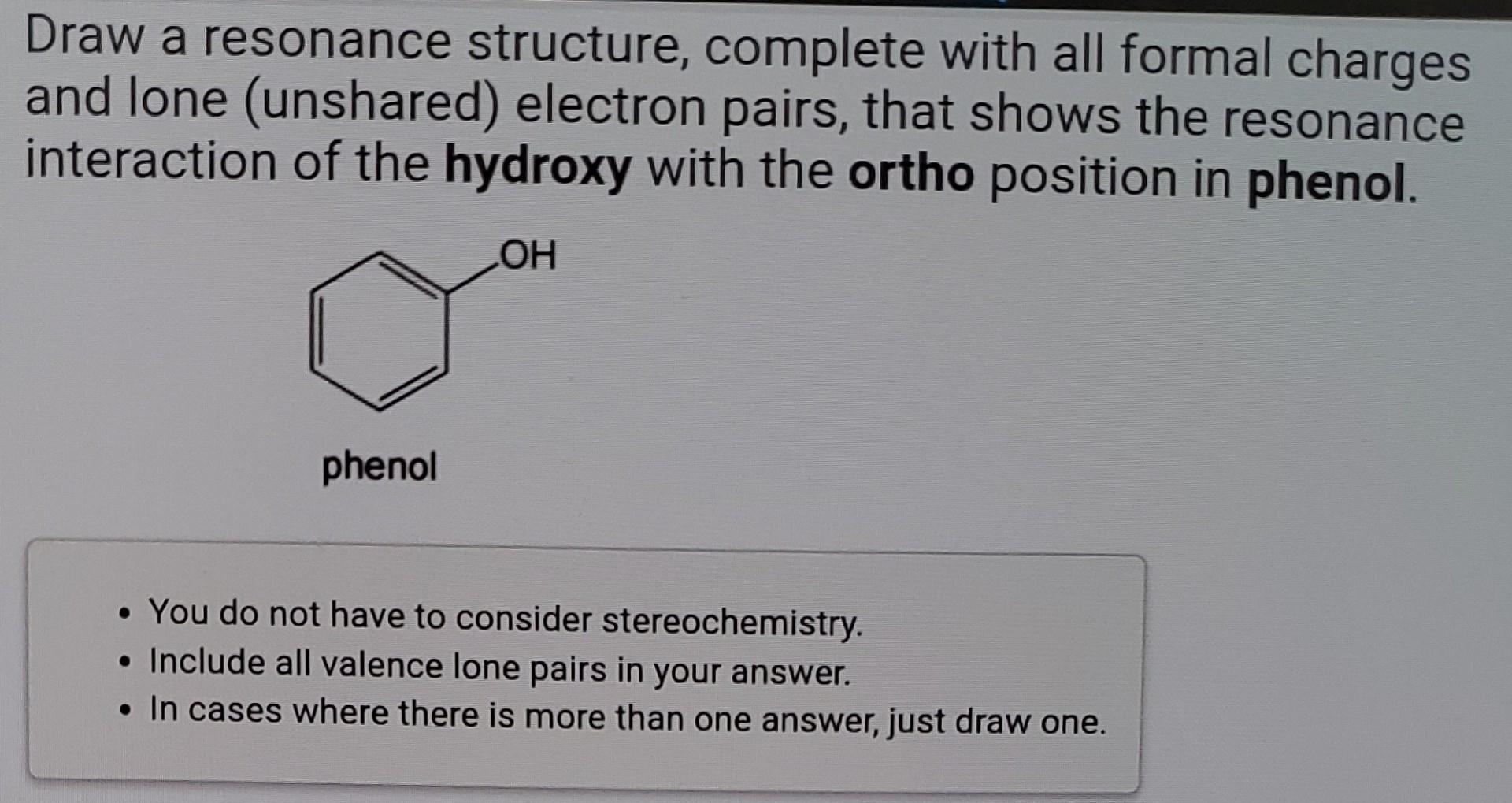 Solved Draw a resonance structure, complete with all formal | Chegg.com