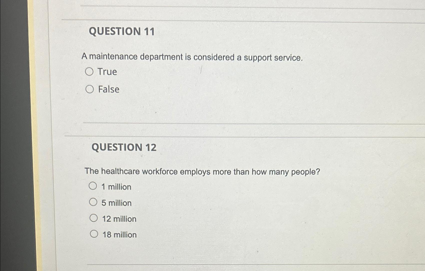 Solved Question 11a Maintenance Department Is Considered A