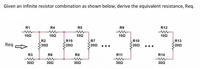 Solved Given an infinite resistor combination as shown | Chegg.com