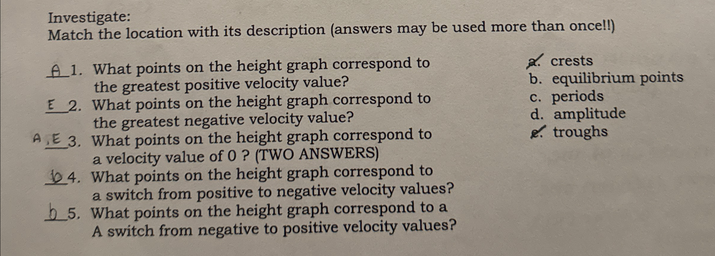 Solved Investigate:Match the location with its description | Chegg.com
