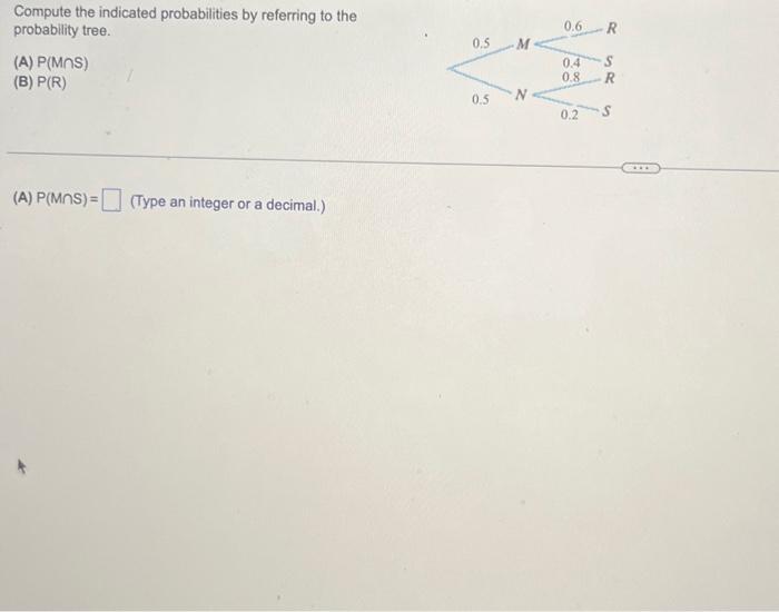Solved Compute the indicated probabilities by referring to | Chegg.com