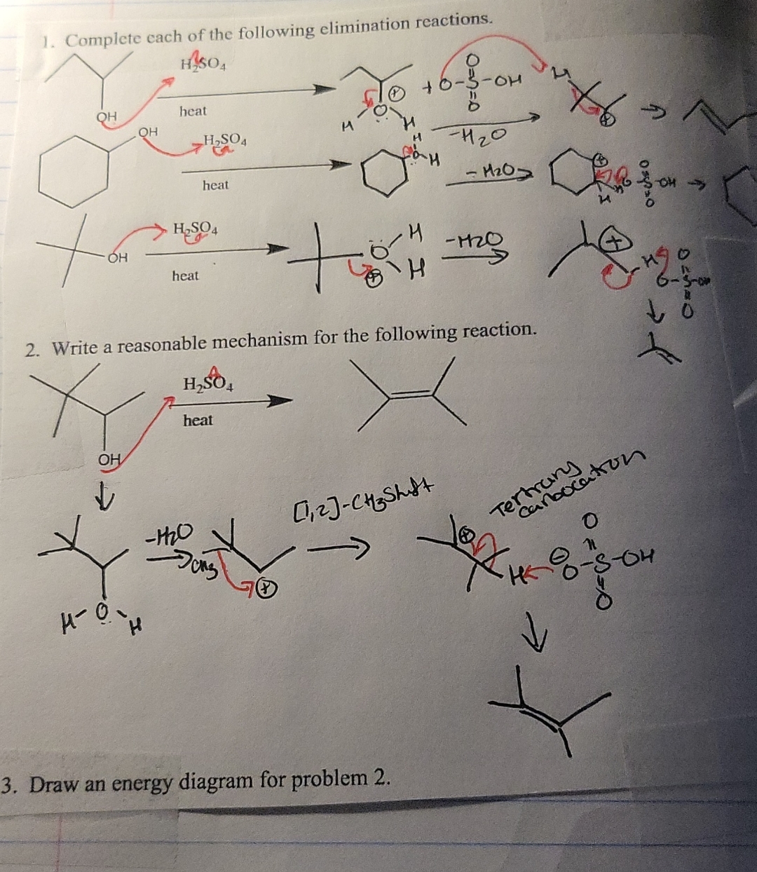 Solved Complete each of the following elimination | Chegg.com