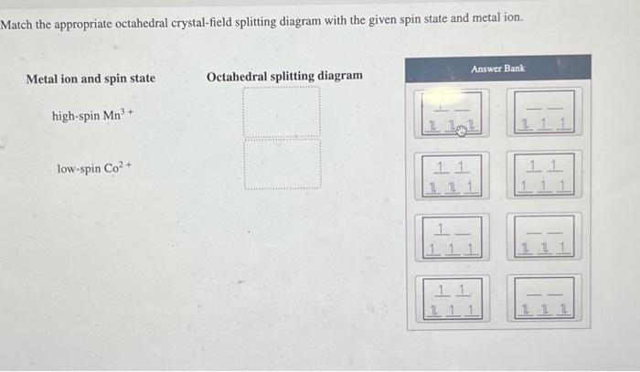 Solved Match the appropriate octahedral crystal-field | Chegg.com