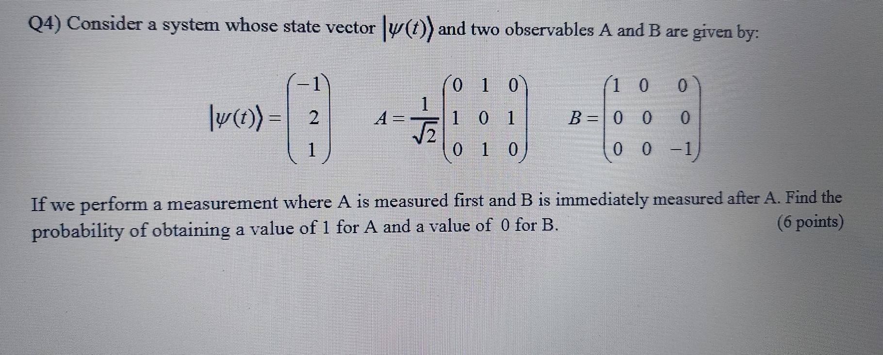 Solved Q4) Consider a system whose state vector ly(t)) and | Chegg.com