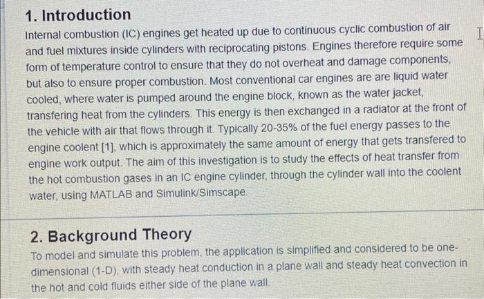 Solved 1. Introduction Internal combustion (IC) engines get | Chegg.com