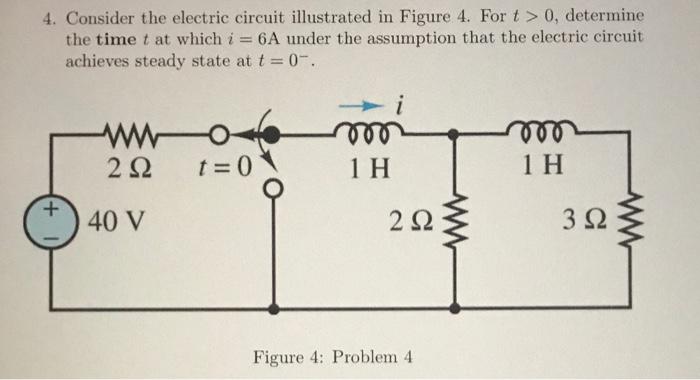 Solved 4. Consider the electric circuit illustrated in | Chegg.com