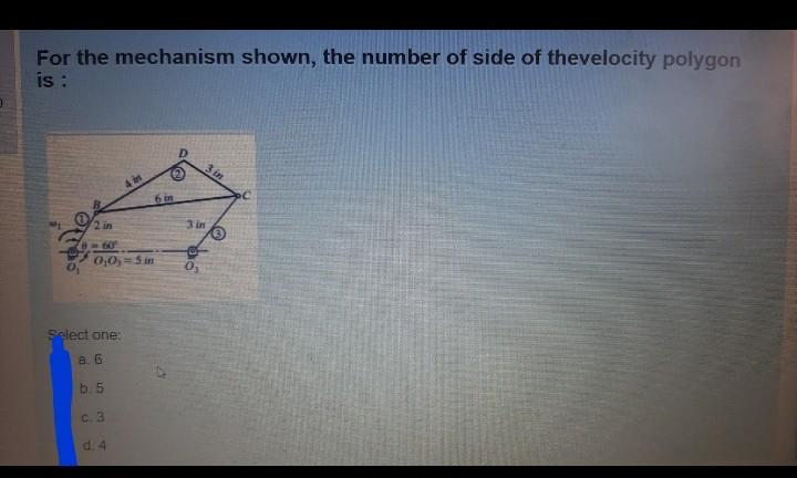 Solved The number of sides of acceleration polygon for the : | Chegg.com