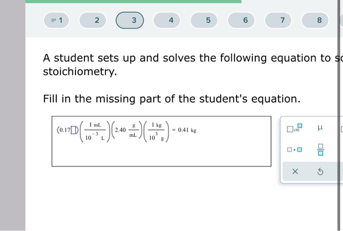 Solved = 1 2. 3 4 5 6 7 8 A student sets up and solves the | Chegg.com