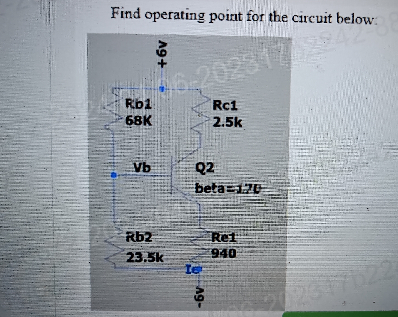 Solved Find operating point for the circuit below: | Chegg.com