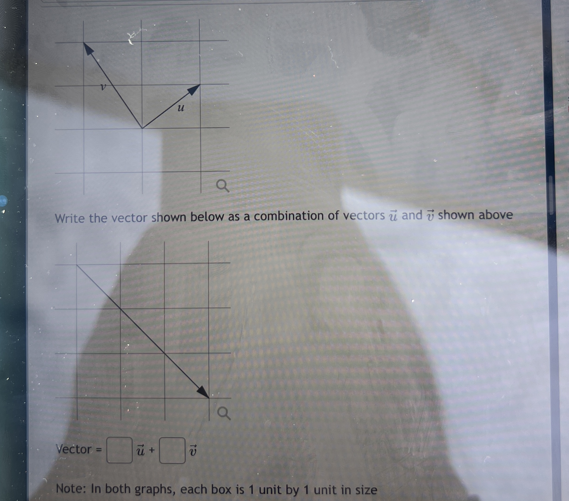 Solved Write the vector shown below as a combination of | Chegg.com