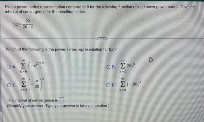 Solved Find a power series representation centered at 0 for | Chegg.com