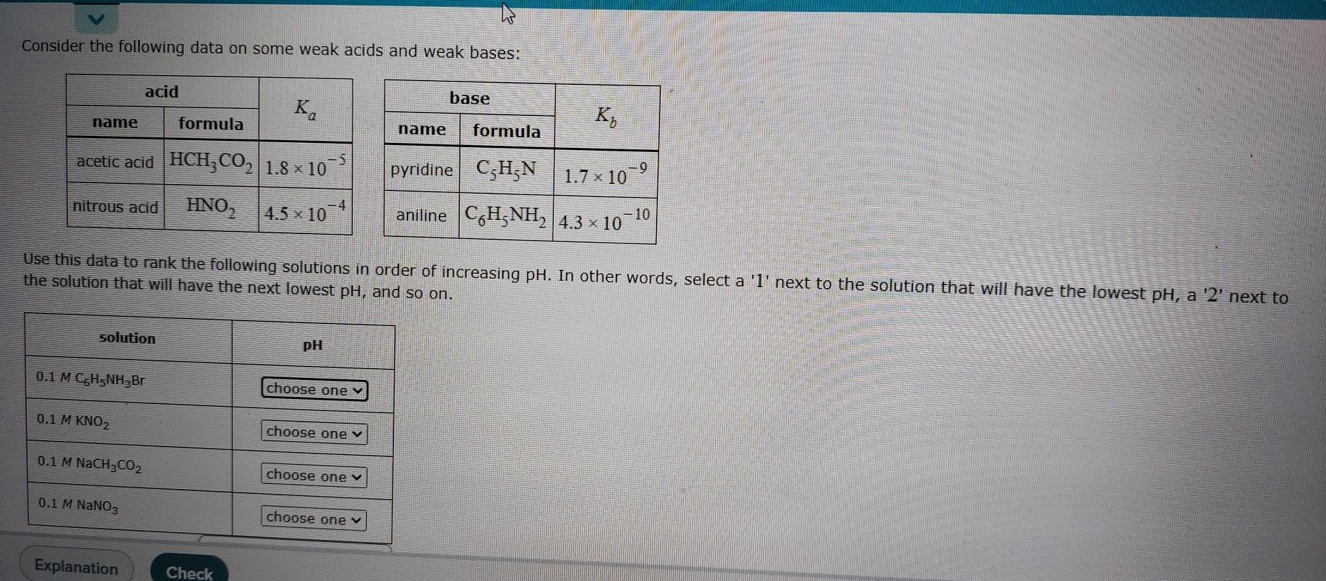 Solved Consider the following data on some weak acids and | Chegg.com