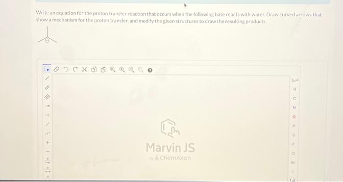 Solved Write An Equation For The Proton Transfer Reaction