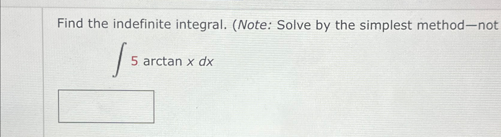 Solved Find the indefinite integral. (Note: Solve by the | Chegg.com Solved Find the indefinite integral. (Note: Solve by the | Chegg.com