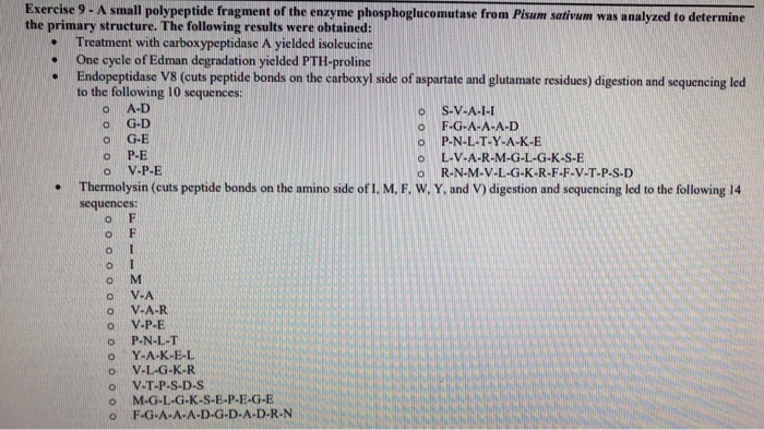 Solved . . Exercise 9 - A small polypeptide fragment of the | Chegg.com