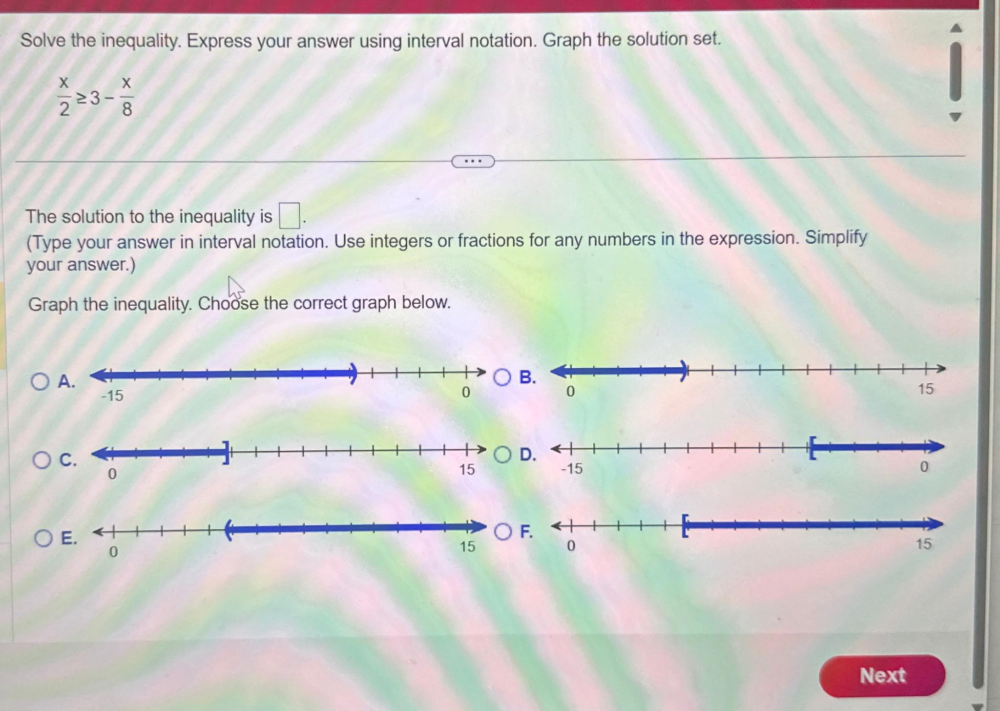 Solved Solve the inequality. Express your answer using | Chegg.com