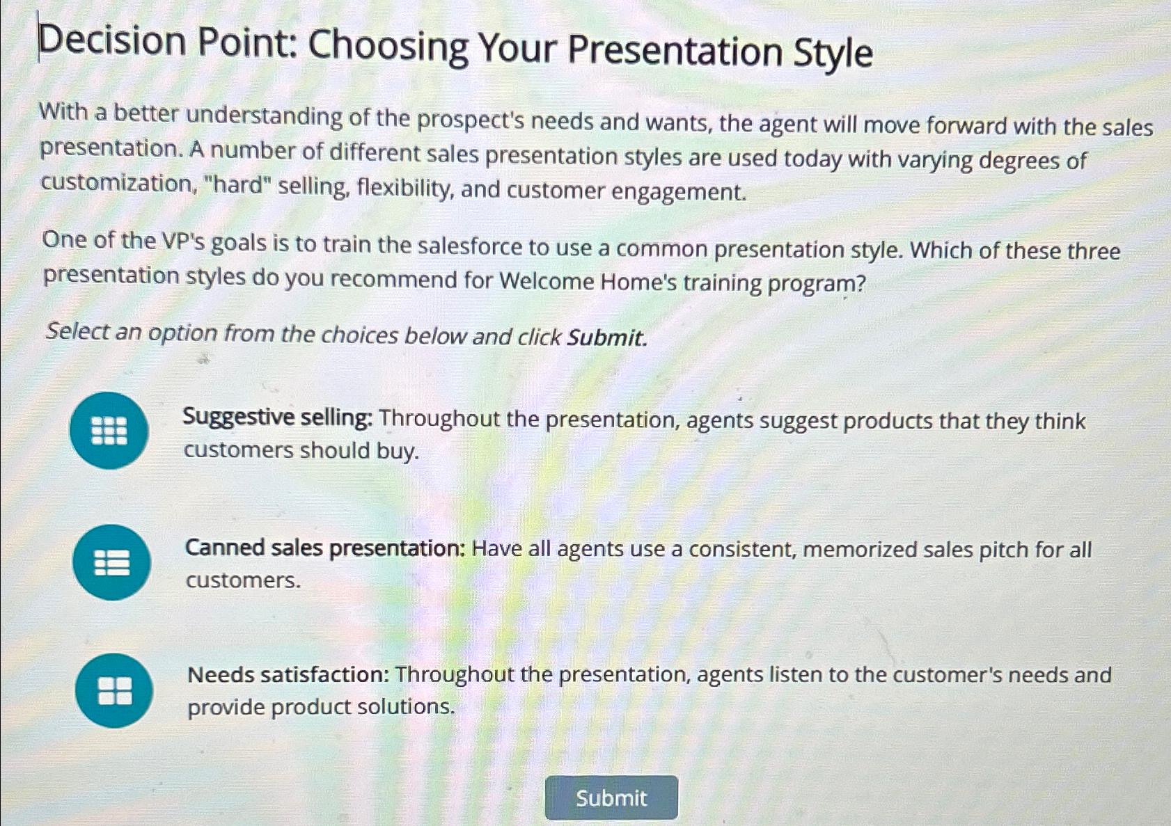 Solved Decision Point: Choosing Your Presentation StyleWith | Chegg.com