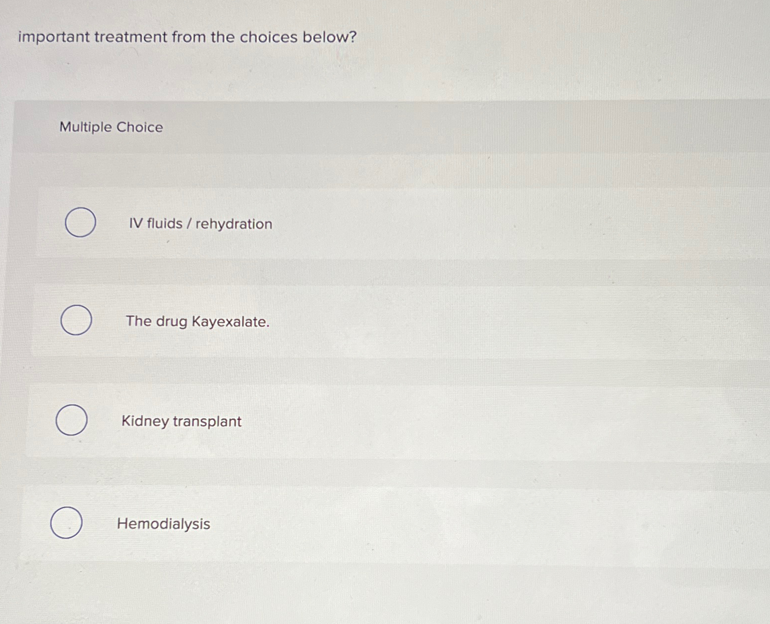 important treatment from the choices below?Multiple | Chegg.com