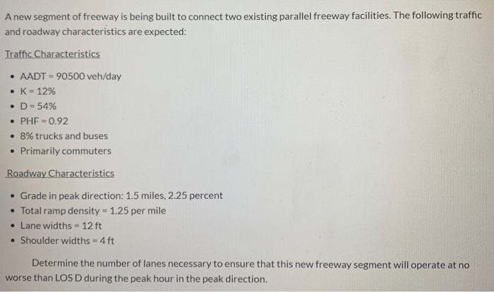 Solved A new segment of freeway is being built to connect | Chegg.com