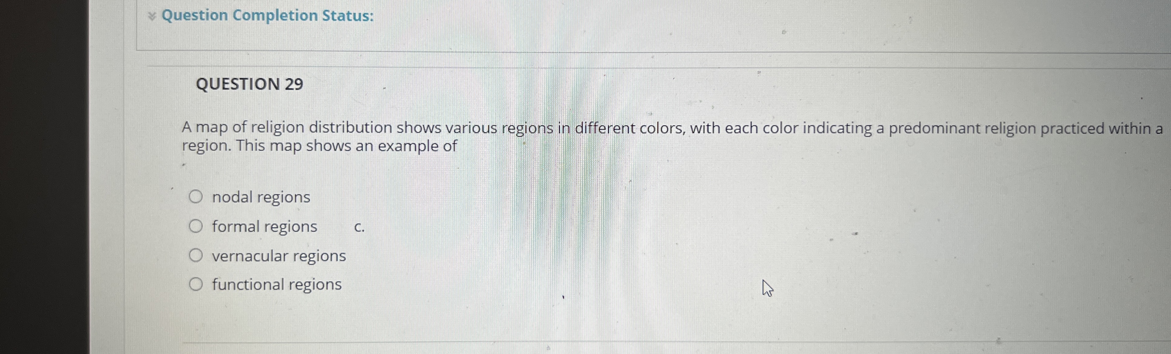 Solved Question Completion Status:QUESTION 29A map of | Chegg.com