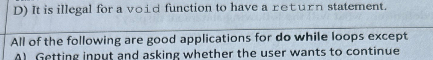 Solved All of the following are good applications for do | Chegg.com