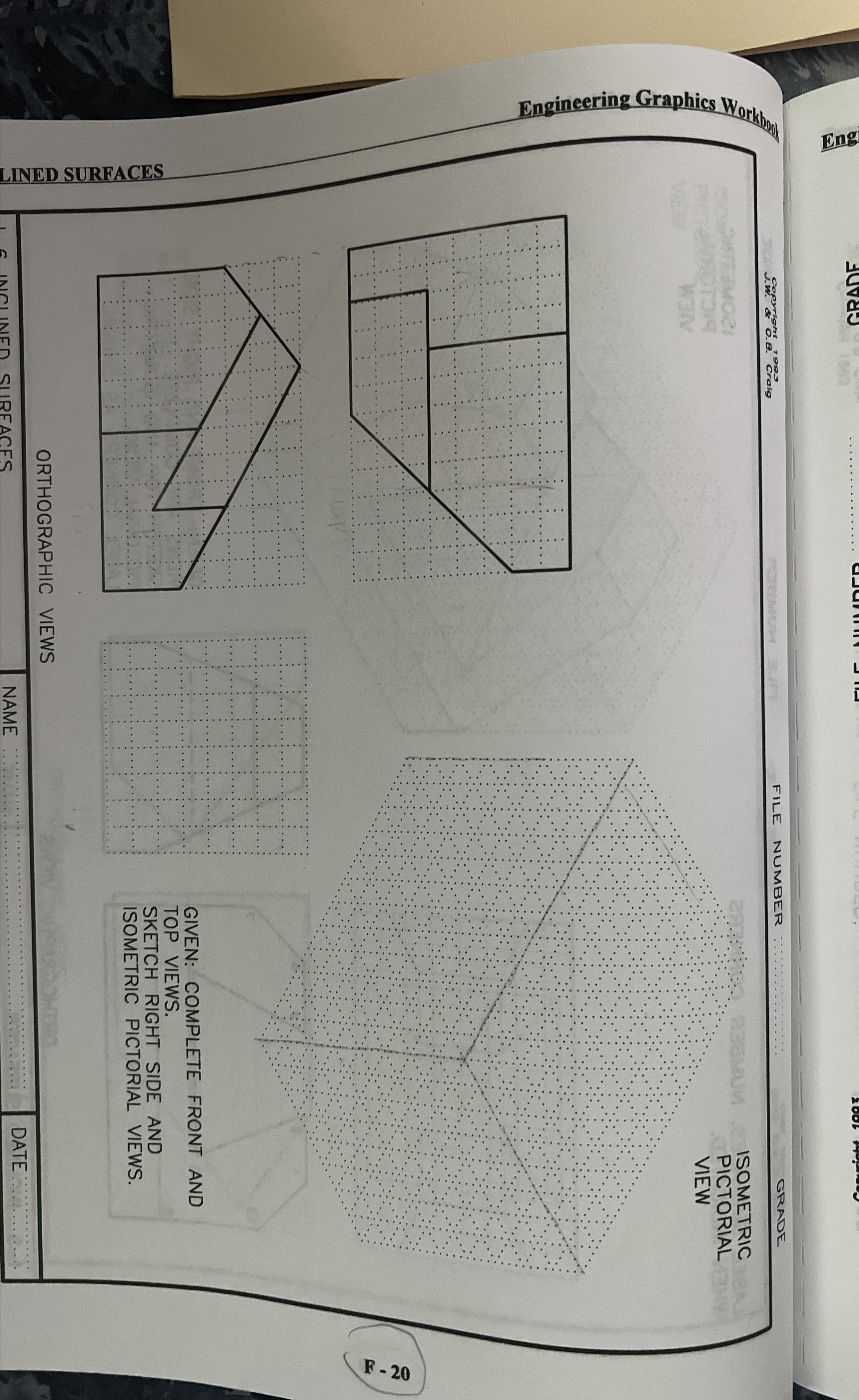 Solved Given: complete front and top views. Sketch right | Chegg.com