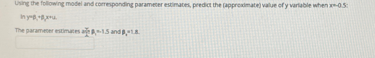 Solved Using the following model and corresponding parameter | Chegg.com
