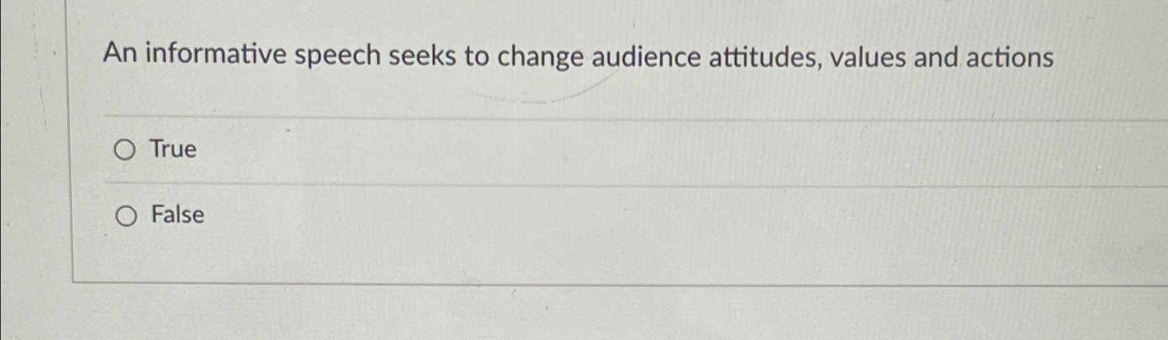 Solved An informative speech seeks to change audience | Chegg.com