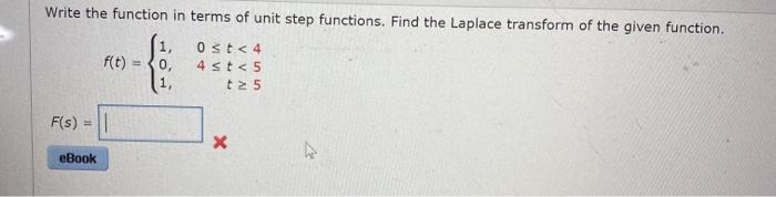 Solved Write the function in terms of unit step functions. | Chegg.com