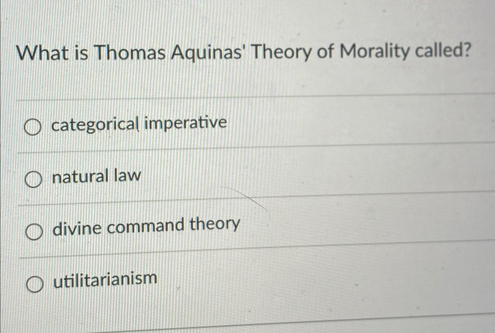 Solved What is Thomas Aquinas' Theory of Morality | Chegg.com