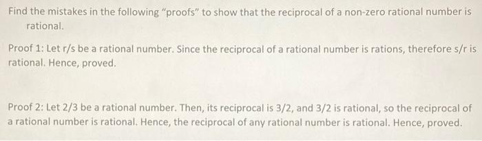 Solved Find the mistakes in the following "proofs" to show | Chegg.com