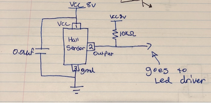 using a hall effect sensor and the following sensor | Chegg.com