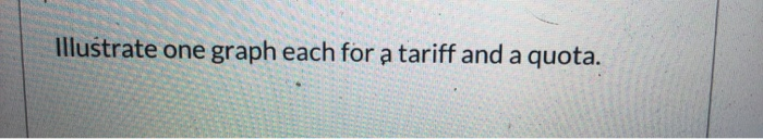 Solved Illustrate one graph each for a tariff and a quota. | Chegg.com