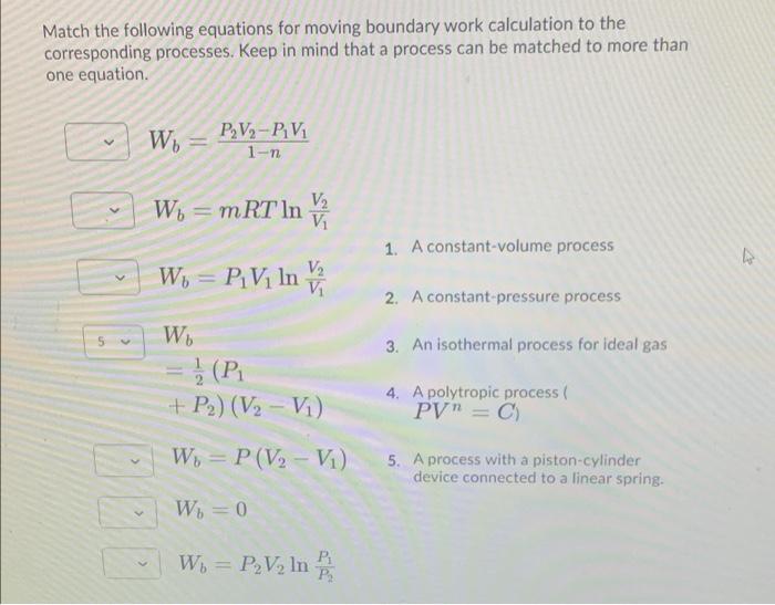 Solved Match the following equations for moving boundary | Chegg.com