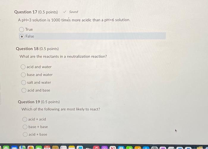 Solved ApH=3 solution is 1000 timés more acidic than a pH=6 | Chegg.com