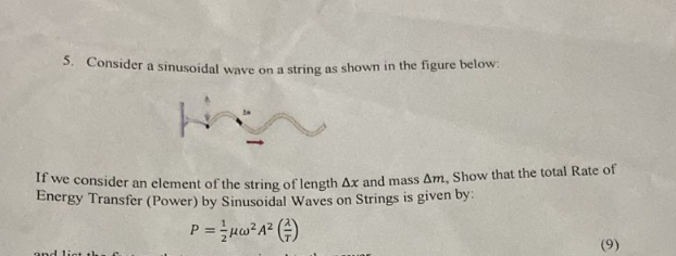 Solved Consider a sinusoidal wave on a string as shown in | Chegg.com