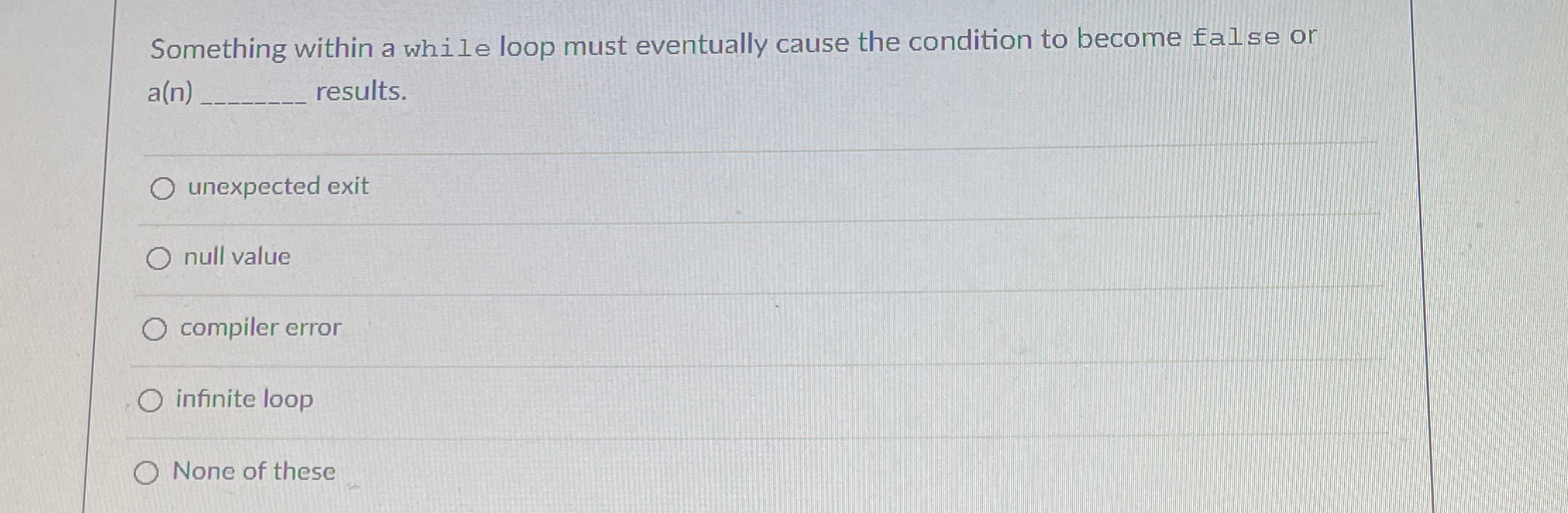 Solved Something within a while loop must eventually cause | Chegg.com