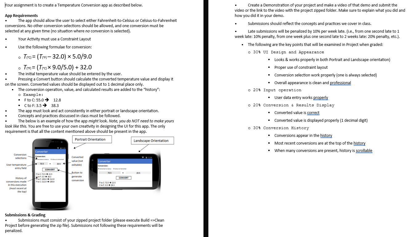 Solved Your assignment is to create a Temperature Conversion | Chegg.com