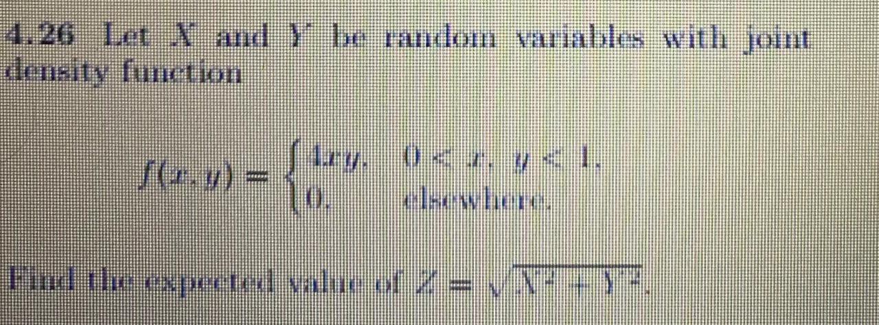 Solved 4.26 ﻿Let x ﻿and Y ﻿be random variables with | Chegg.com