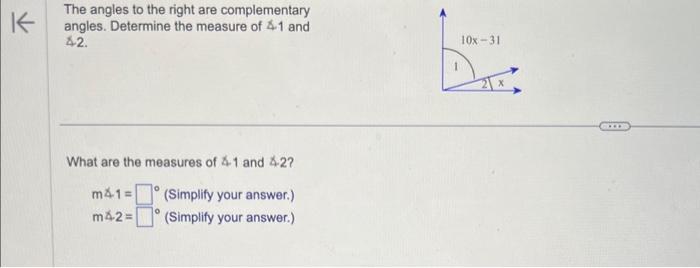 Solved The angles to the right are complementary angles. | Chegg.com