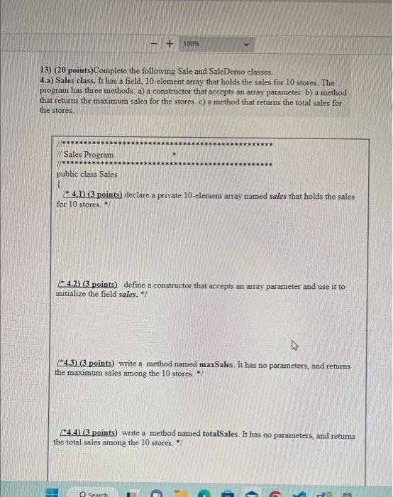 Solved 13) (20 points)Complete the following Sale and | Chegg.com