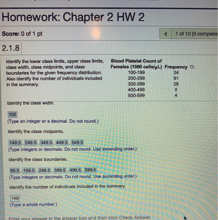 Solved Homework: Chapter 2 HW 2 Score: 0 of 1 pt 1 of 10 (0 | Chegg.com
