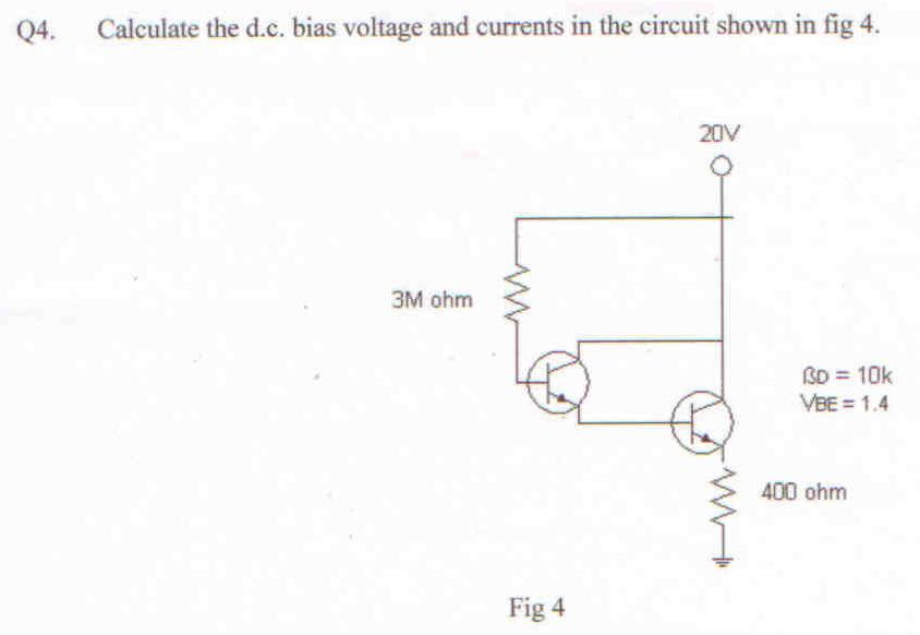 Solved Calculate the d.c. bias voltage and currents in the | Chegg.com