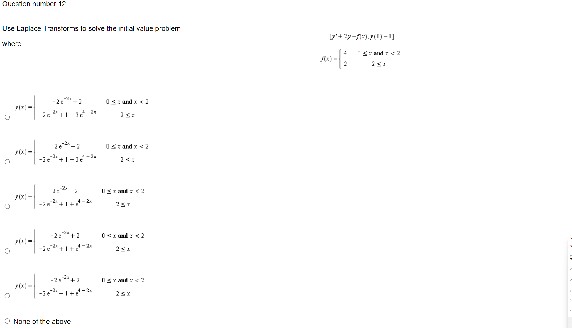 Solved Question number 12.Use Laplace Transforms to solve | Chegg.com