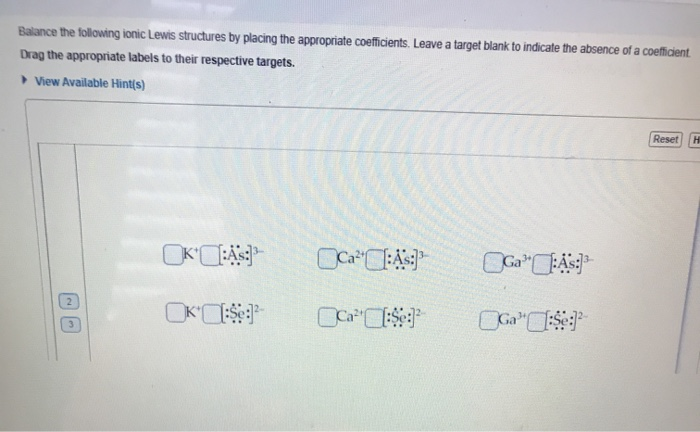 Solved Balance the following ionic Lewis structures by | Chegg.com